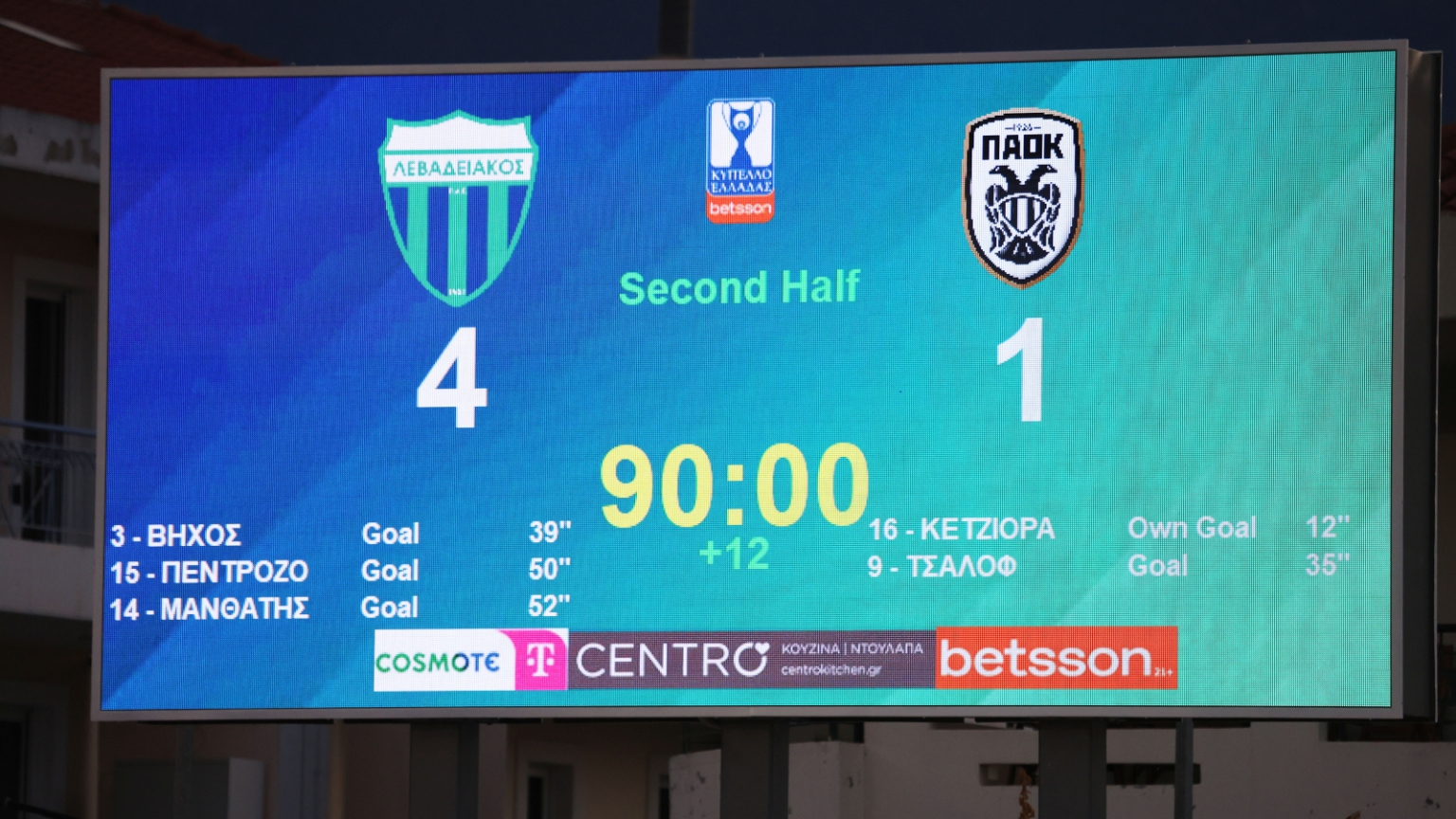 Λεβαδειακός - ΠΑΟΚ 4-1: Τα στιγμιότυπα της τεράστιας νίκης των Βοιωτών (video) - Monobala